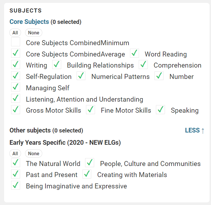 Pupil Asset: Entering Statutory EYFS data via the Results menu ...