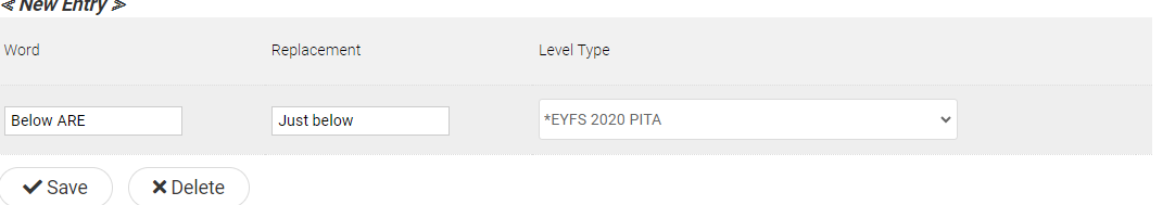 Pupil Asset: Changing assessment code labels (using word replacements ...
