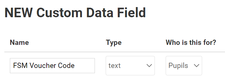 Creating Custom Data Fields (eg FSM vouchers) – Juniper Education (New)