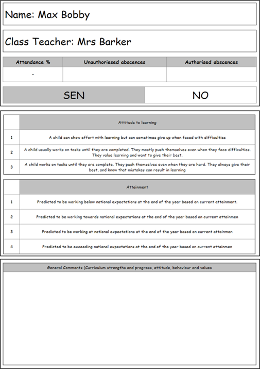 Pupil Asset: Template Request Requirements – Juniper Education (New)