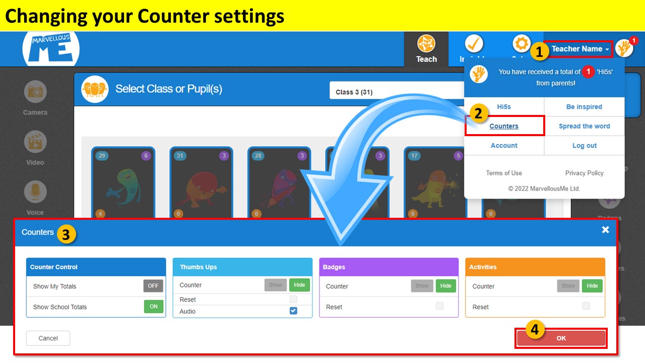 MarvellousMe: How to switch on and reset Counters (including setting ...