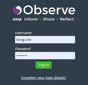 Sisra Observe: How do I reset my login details? – Juniper Education (New)