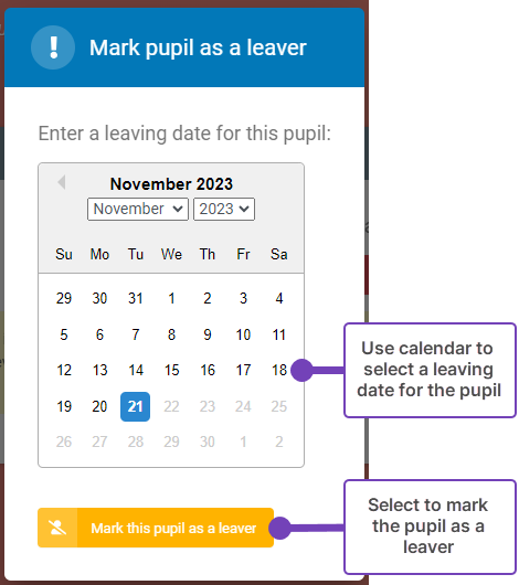 Sonar Tracker: How do I set a pupil as a leaver? – Juniper Education (New)