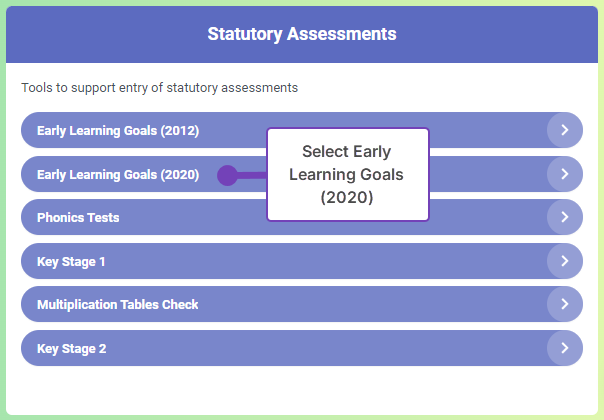 Sonar Tracker: How do I enter Statutory EYFS (ELG) statutory data ...