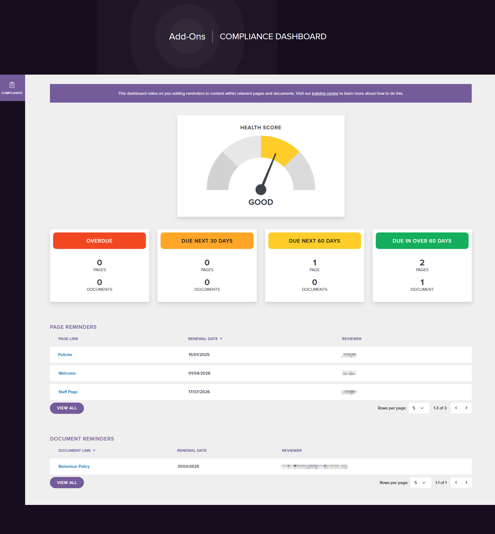 Juniper Websites: How do I view a list of all the document reminders ...