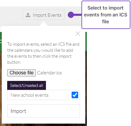Juniper Websites: Importing events from an ICS file – Juniper Education ...