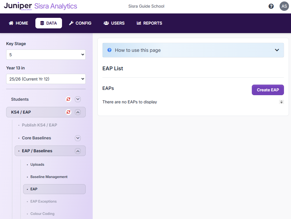 KS5: Creating EAPs (Admin) – Juniper Education (New)