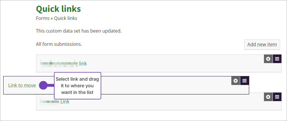 Juniper Websites: How do I sort the order of Quick links in the Quick ...