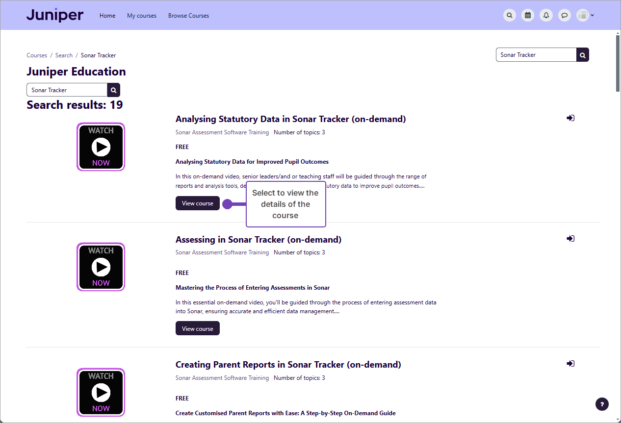 Juniper Training Centre: How do I find a course? – Juniper Education (New)