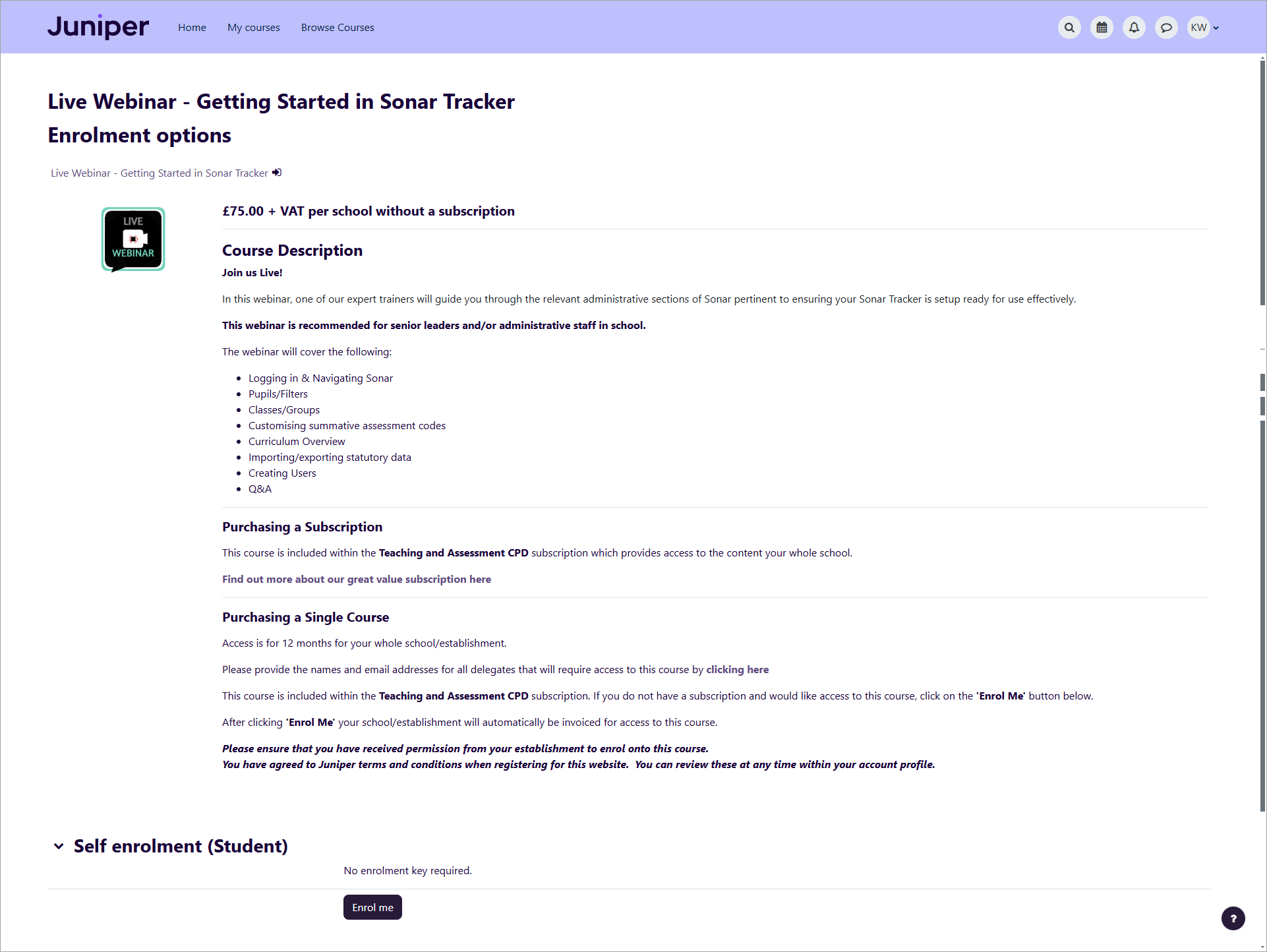 Juniper Training Centre: How do I enrol in / sign up for a paid for ...