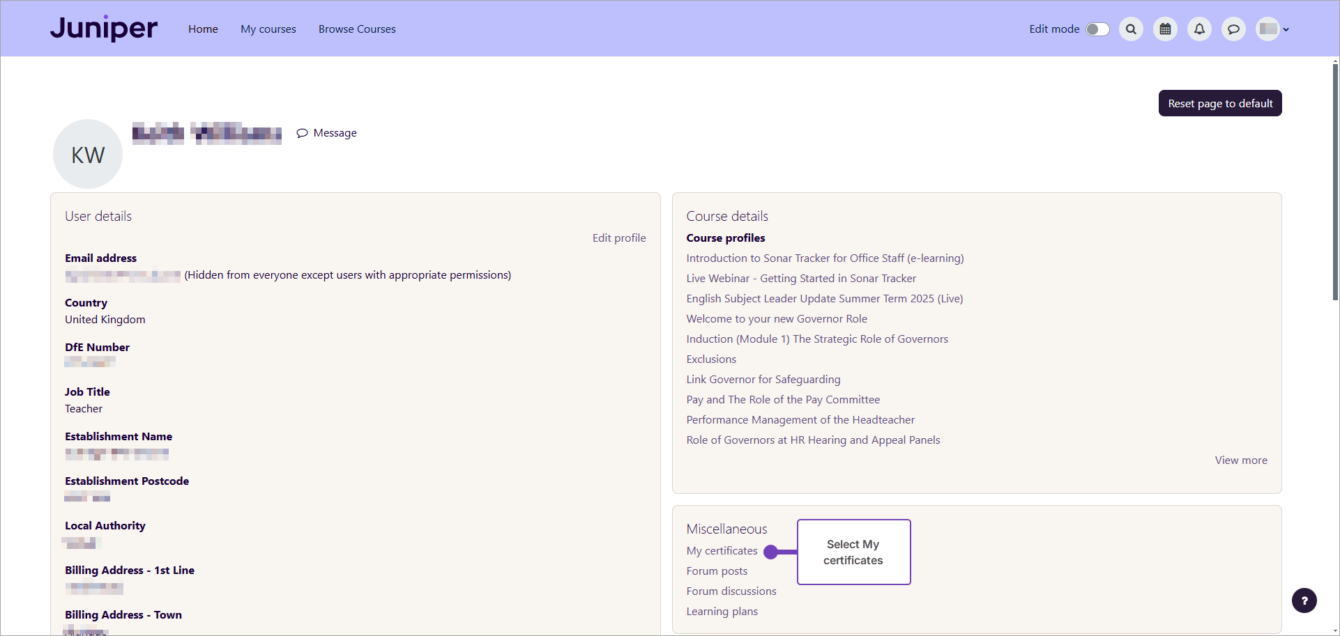 Juniper Training Centre: How do I view the different courses that I've ...
