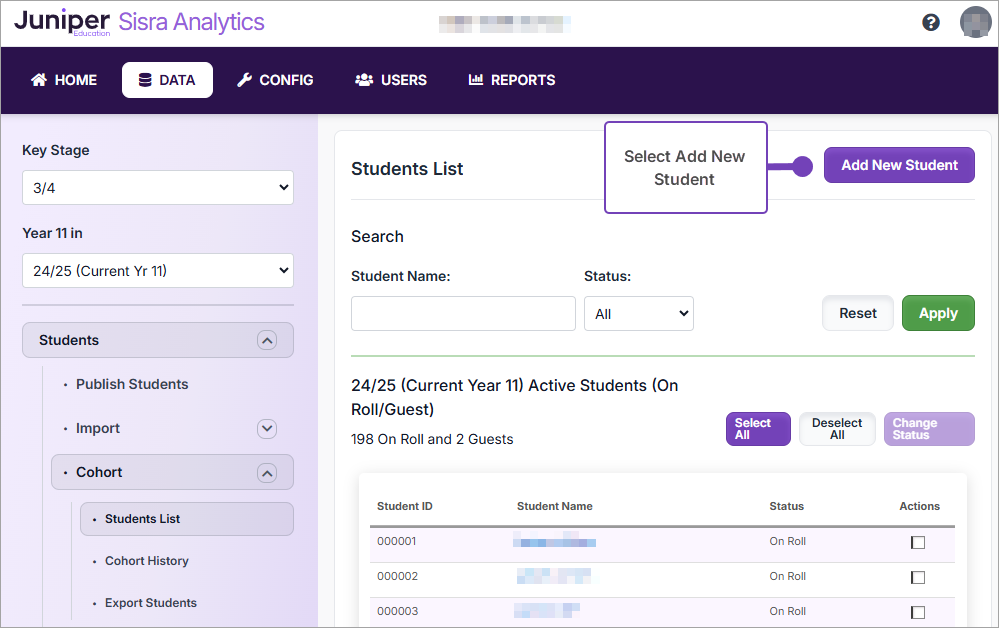 Sisra Analytics: What do I do when a new student joins our school ...