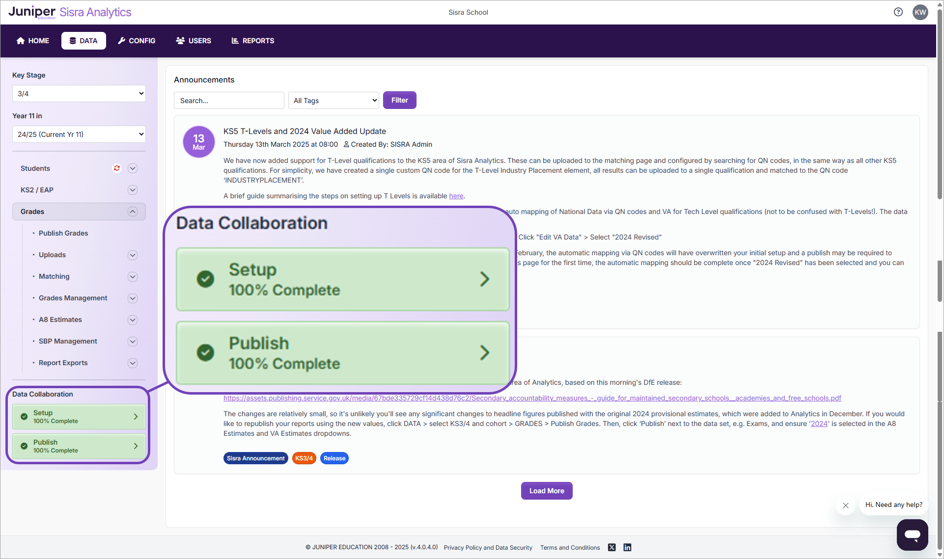 Sisra Analytics: How do I publish with the 2025 Data Collaboration ...