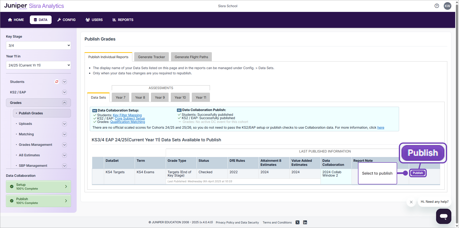 Sisra Analytics: How do I publish with the 2025 Data Collaboration ...