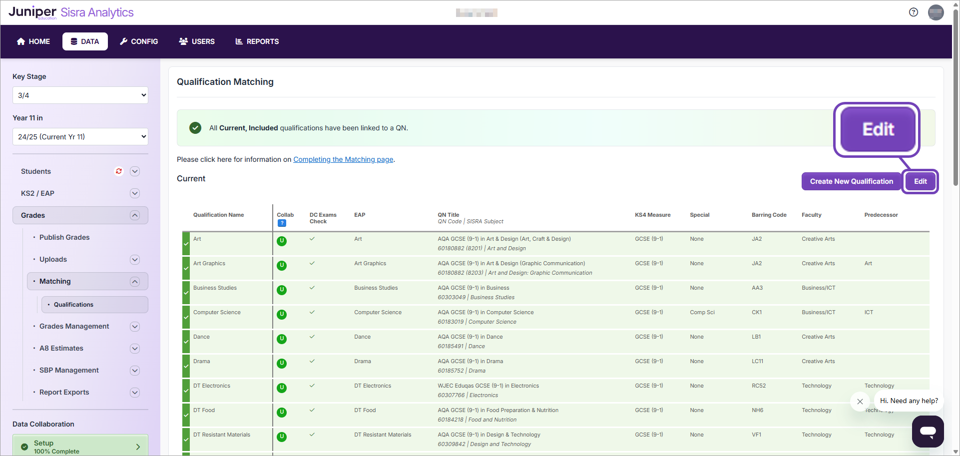 Sisra Analytics: How do I rename a qualification? (Admin) – Juniper ...