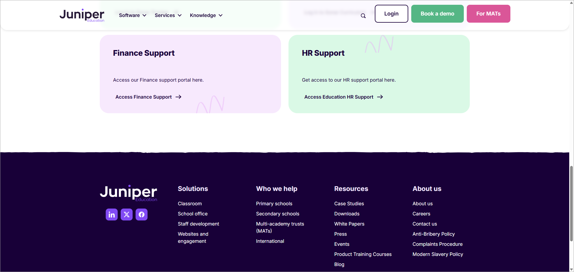 Education HR Services: How do I log in to the Knowledge Hub? – Juniper Education (New)