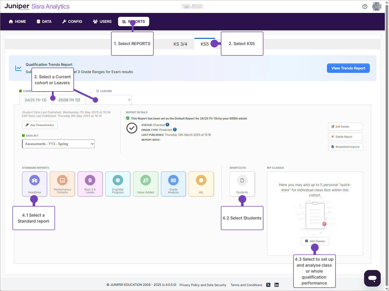 Sisra Analytics: How do I access KS5 reports? – Juniper Education (New)