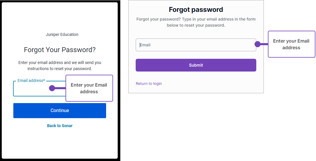 Sonar Tracker: How do I reset my password? – Juniper Education (New)