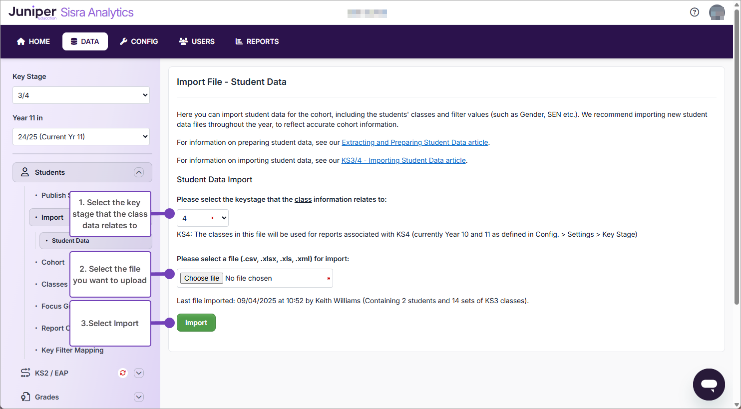 Sisra Analytics: KS4 - How do I set up Spring census student data ...