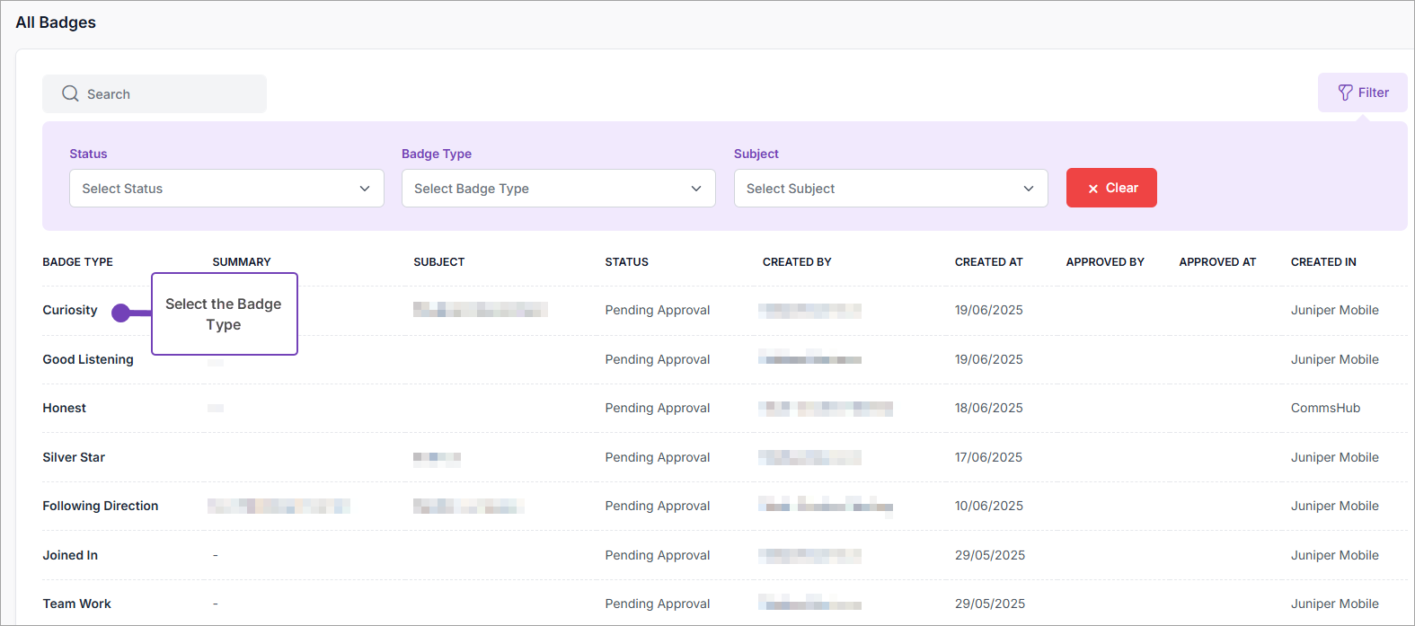 Comms Hub: How do I approve a badge? – Juniper Education (New)