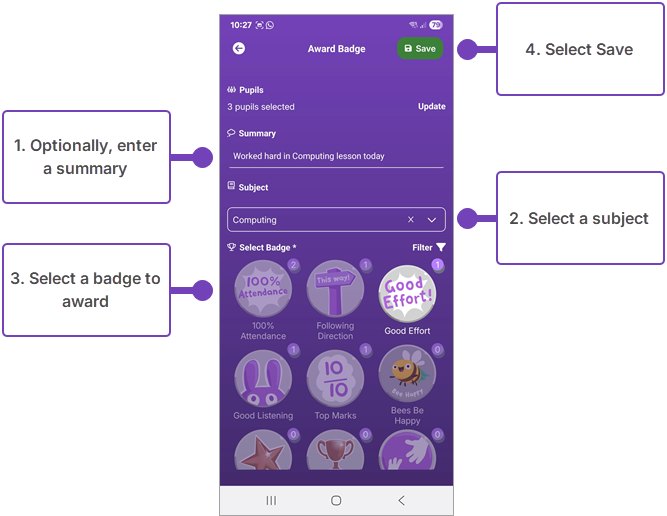 Teacher App: How do I award badges using the Teacher App? – Juniper ...