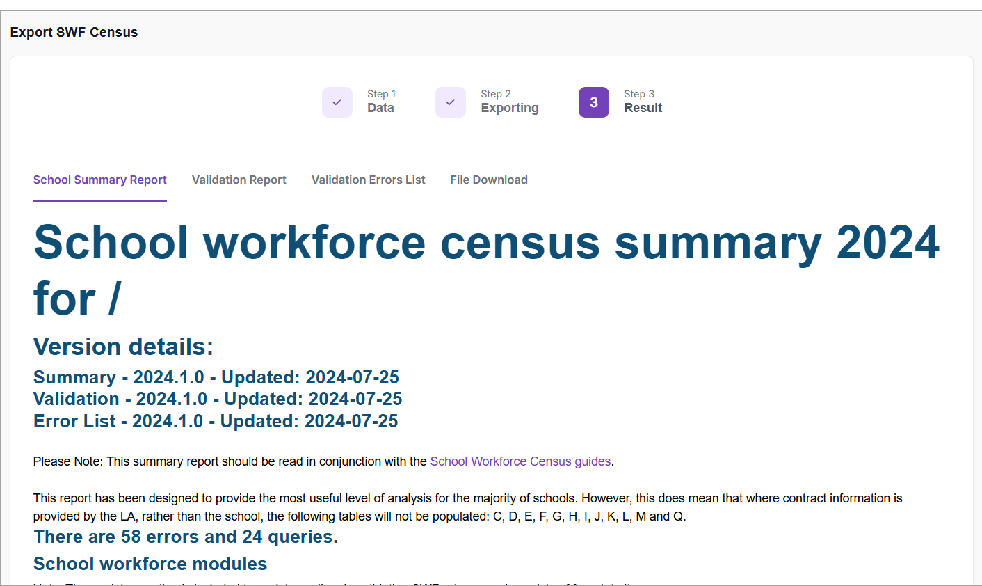 MIS: How do I export a school workforce census? – Juniper Education (New)