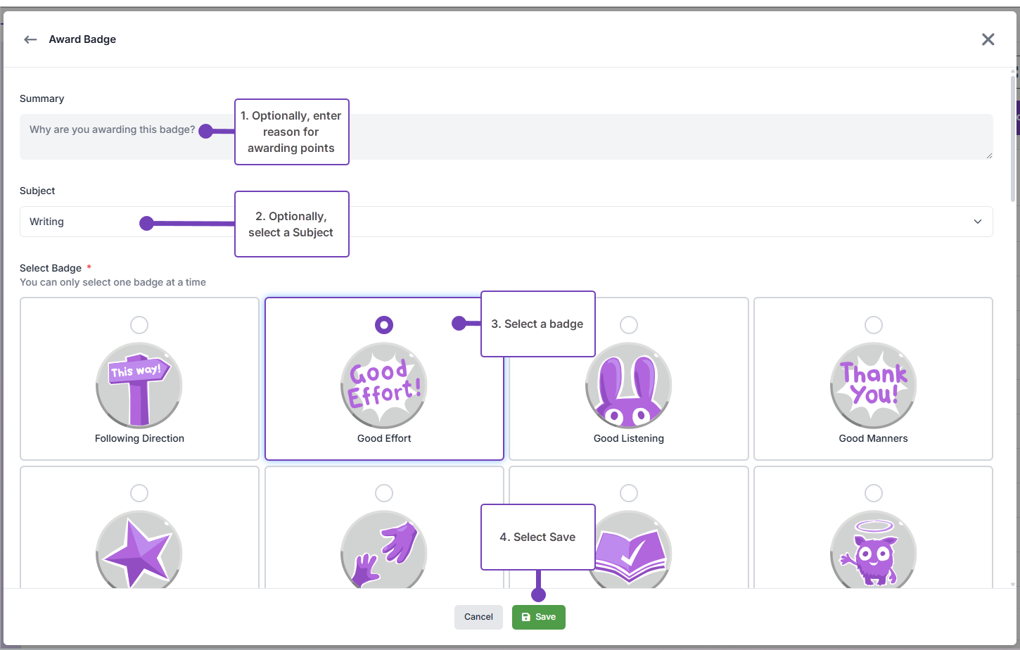 Comms Hub: How do I award badges from my whiteboard in class? – Juniper ...