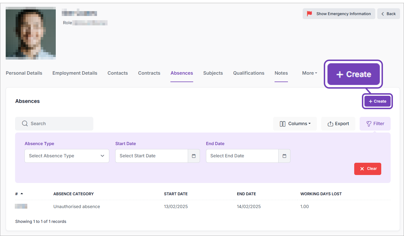 MIS: How do I add / edit a staff absence from their staff record ...